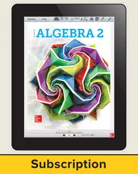 Glencoe Algebra 2 2018, eStudent Edition online, 1-year subscription