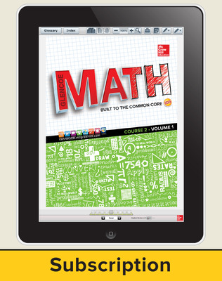 Glencoe Math, Course 2, eStudent Edition online, 1-year subscription