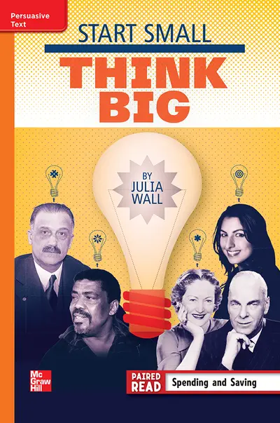 Reading Wonders Leveled Reader Start Small, Think Big: Approaching Unit 1 Week 5 Grade 4