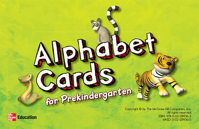 McGraw-Hill My Math, Grade PK, Alphabet Cards