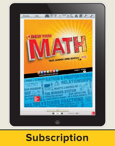 CUS Glencoe Math Grade 6 eStudent Edition 1 yr subscription New York Edition