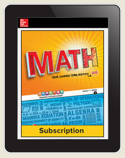 Glencoe Math Course 1, online Student Edition, 7 year subscription