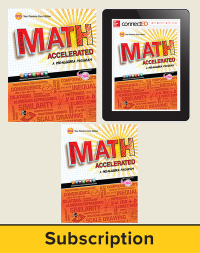 PTO-Mix Glencoe Math Accelerated, 1-Year Student Bundle
