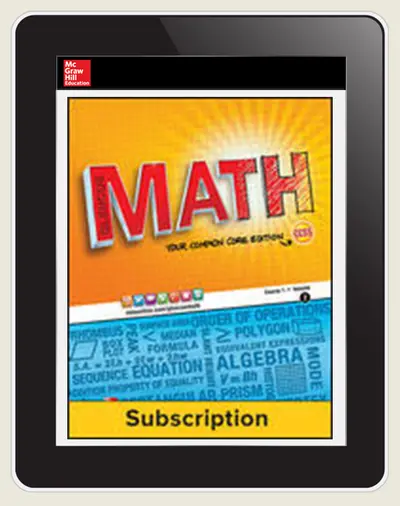 Glencoe Math Course 1, online eStudent Edition, 6-yr s
