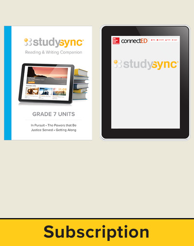 StudySync ELA Grade 7, Student/Reading & Writing Companion Bundle, 1 year