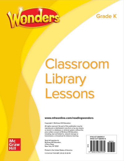 Reading Wonders Grade K Classroom Library Lessons