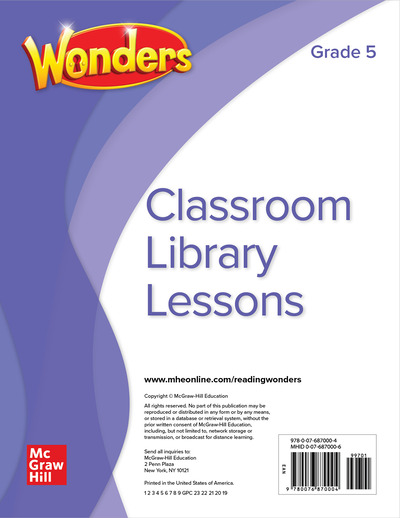 Reading Wonders Grade 5 Classroom Library Lessons