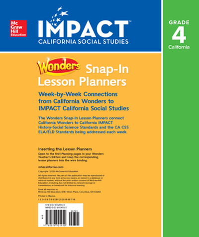 IMPACT: California, Grade 4, California Wonders Connections Inserts