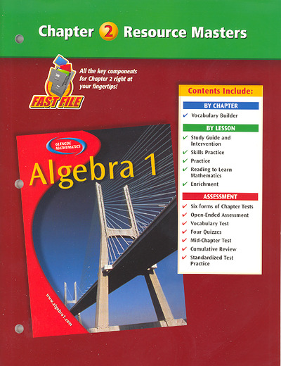 Algebra 1, Chapter 2 Resource Masters