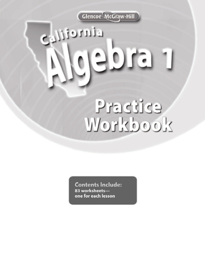 California Algebra 1: Concepts, Skills, and Problem Solving, Practice ...