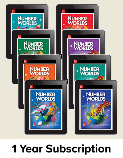 Number Worlds, Levels A-J Student Premium English/Spanish digital, 1 ...