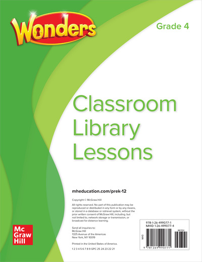 Wonders Classroom Library Lessons Grade 4