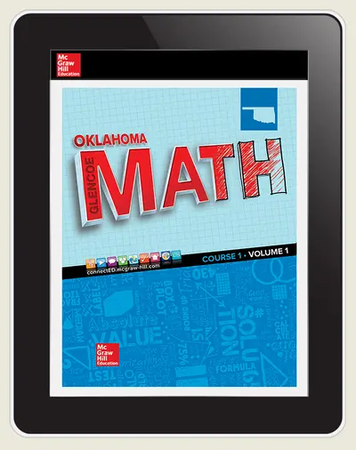 Glencoe Math, Course 1, Oklahoma, eStudent Edition online, 6-year subscription
