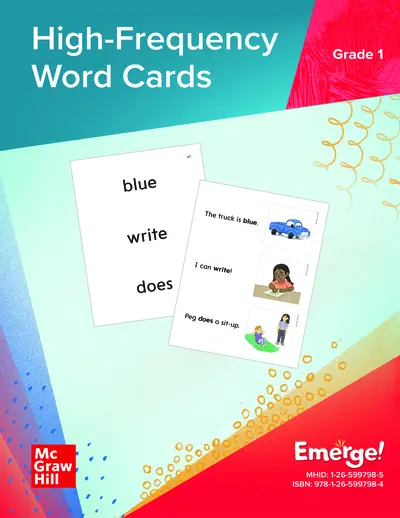 McGraw Hill Literacy Emerge! Grade 1 High Frequency Word Cards