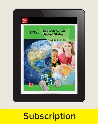IMPACT Social Studies, Regions of the United States, Grade 4, Online ...